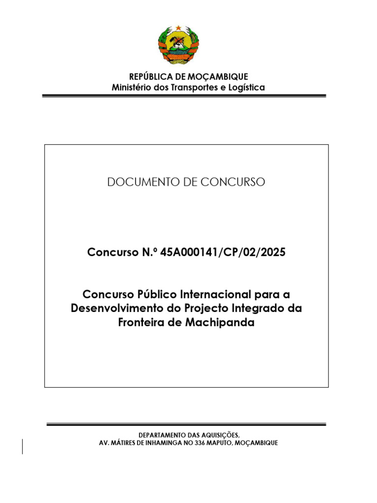 Concurso para Infraestruturas em Machipanda | PDF | Parceria público ...