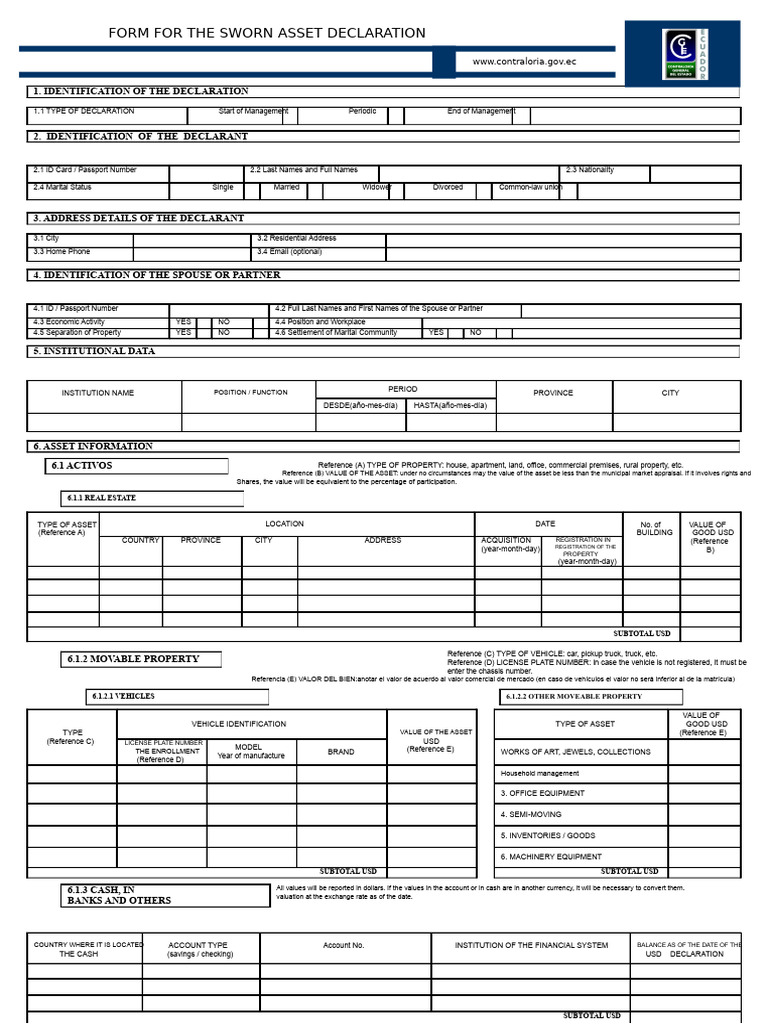 Sworn Declaration Form | PDF | Credit | Finance & Money Management