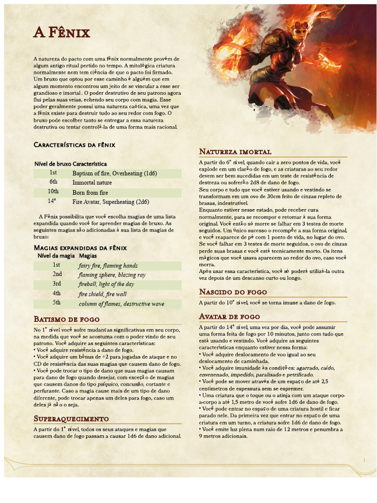 Pact of The Phoenix - D&D 5E | PDF