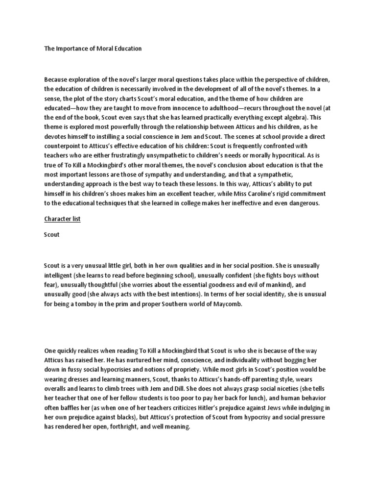 Moral Lessons in Mockingbird | PDF | To Kill A Mockingbird ...