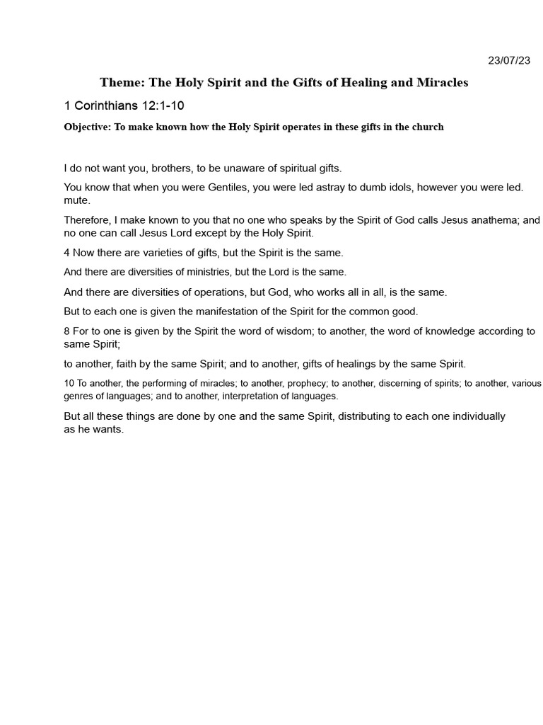 Teaching. The E.S and The Gifts of Healing and Miracle - 035719 | PDF ...