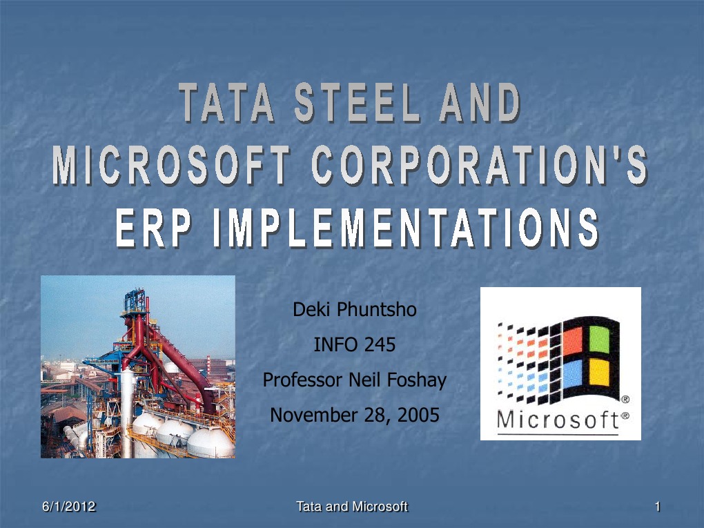 Deki Phuntsho INFO 245 Professor Neil Foshay November 28, 2005 | PDF ...