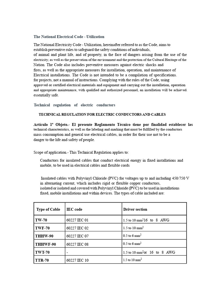 The National Electrical Code | PDF | Electrical Wiring | Electrical Conductor