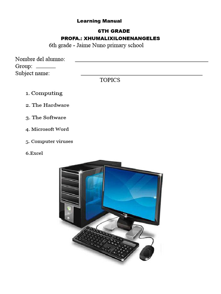 6th Grade Computing Learning Manual | PDF | Computer Virus | Antivirus ...