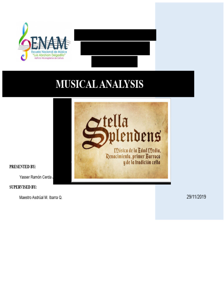Musical Analysis of Stella Splendens | PDF | Musicology