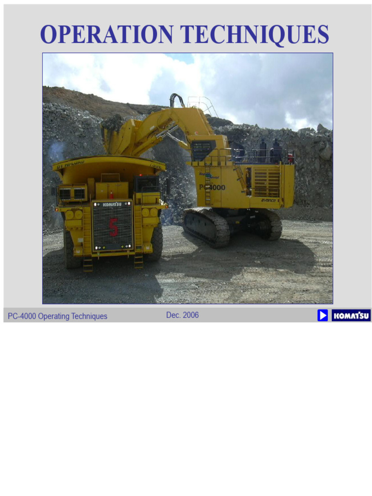 Operating Techniques For A Shovel | PDF | Truck | Engines