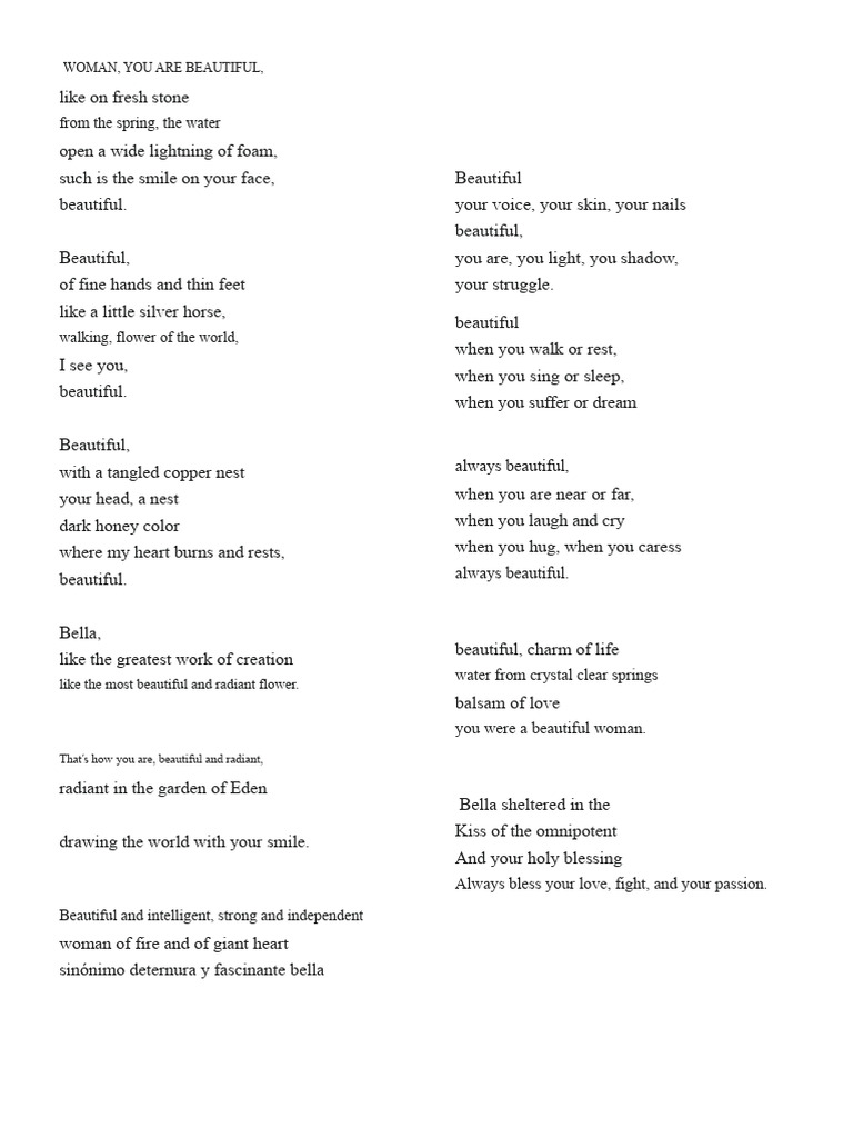 Woman, You Are Beautiful. | PDF