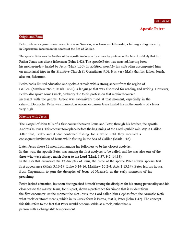 Apostle Peter: Life and Legacy | PDF | Saint Peter | Jesus