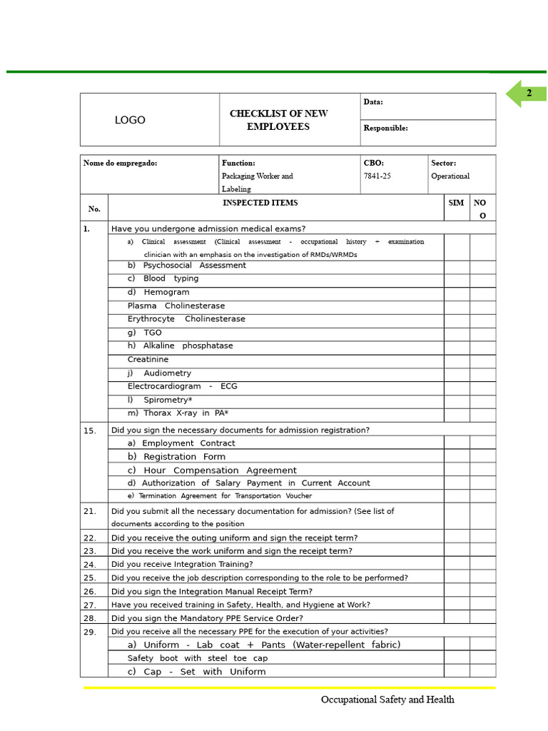 New Employees Checklist_Template | PDF