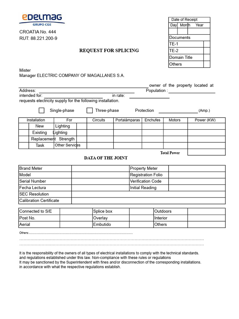 Connection Request | PDF | Electricity | Electric Power