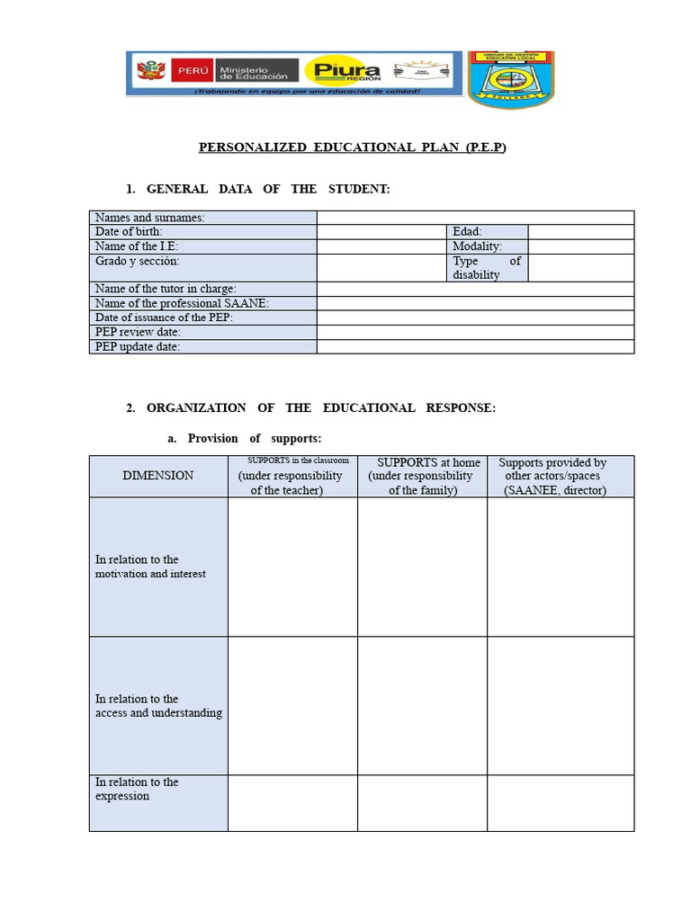 Personalized Educational Plan Overview | PDF