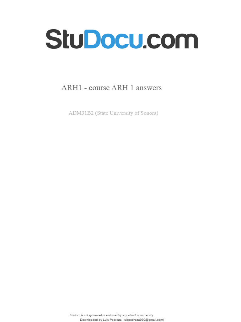 ARH1 Course Answers for Sonora University | PDF | Labour Law | Business