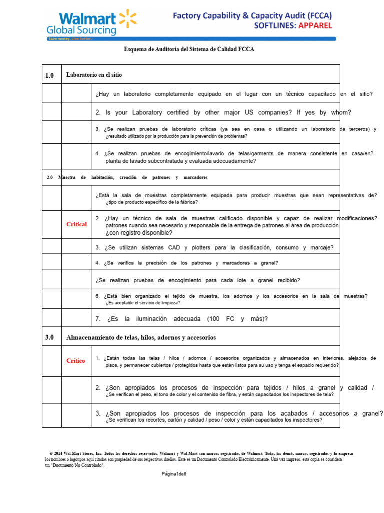 Wal-Mart ROPA - Esquema FCCA - Actualizado - 31-MAR-2016 v3.0 | PDF ...
