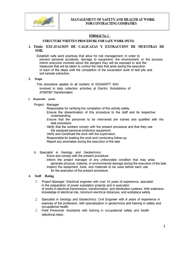 Pets Excavation of Test Pits | PDF | Geotechnical Engineering ...