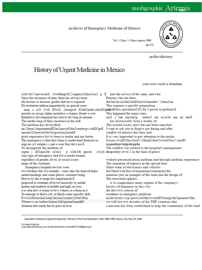 History of Emergency Medicine in Mexico | PDF