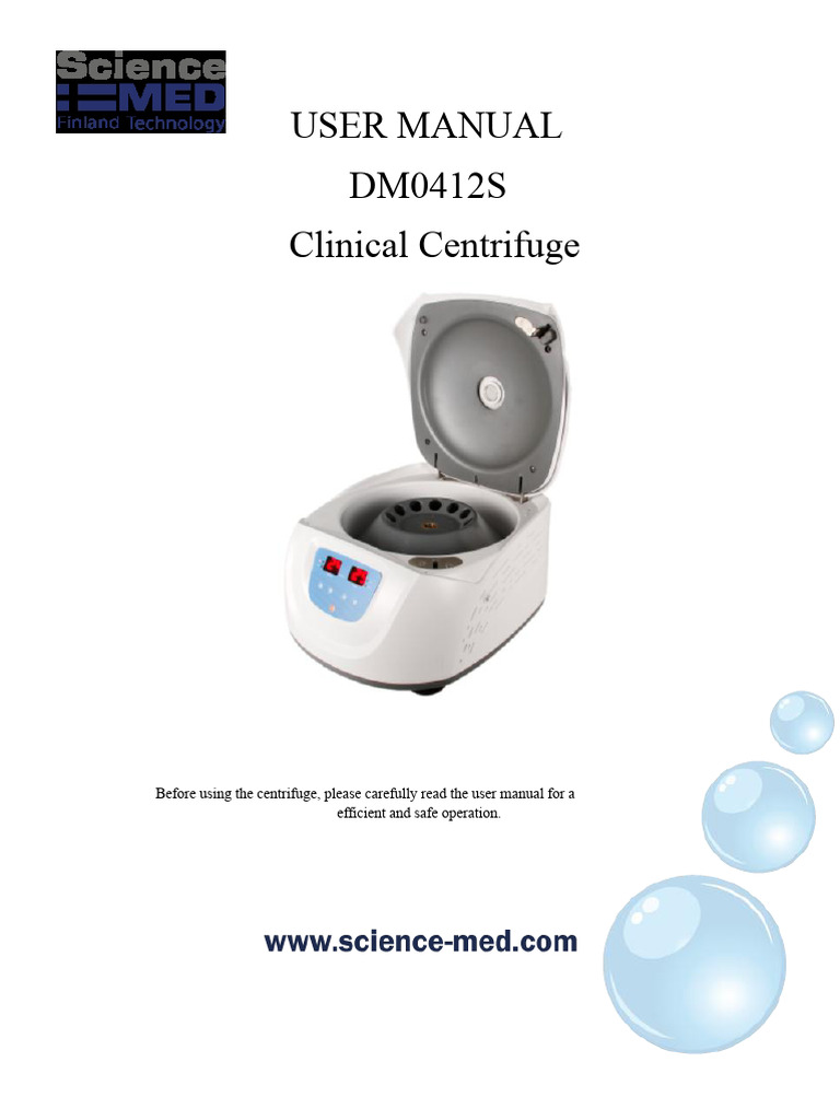 DM0412S Clinical Centrifuge Manual | PDF | Centrifuge | Safety