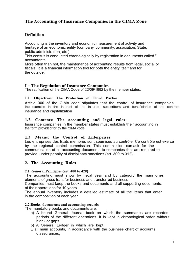 Course On Accounting For Insurance Companies | PDF | Insurance ...