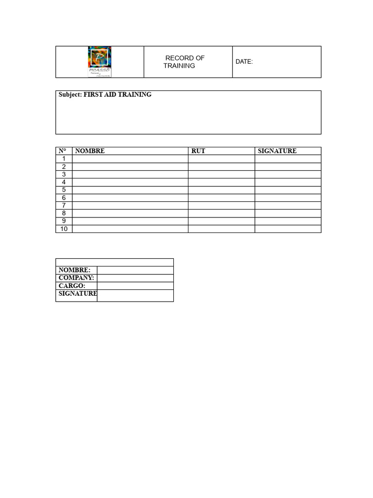 First Aid Training Attendance Record | PDF