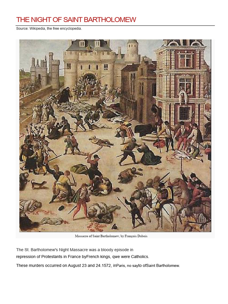 The Night of Saint Bartholomew | PDF