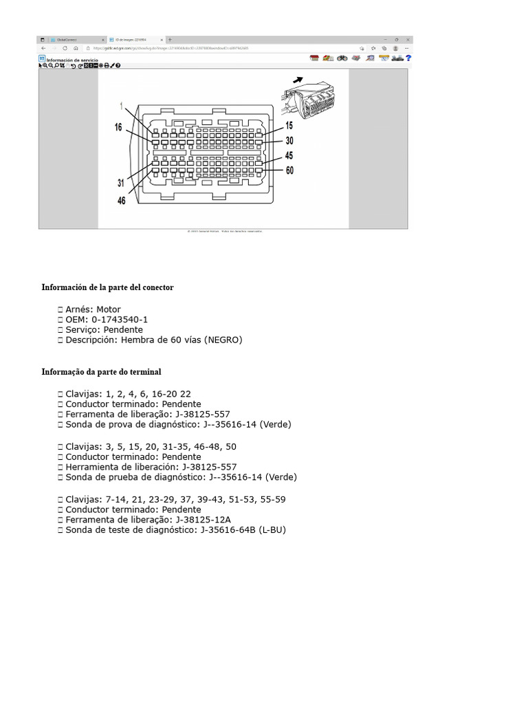 Conector e Terminais do Motor: Especificações | PDF | Componentes ...