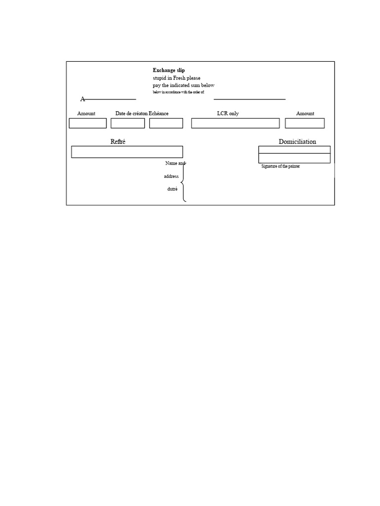 Draft Letter of Exchange | PDF