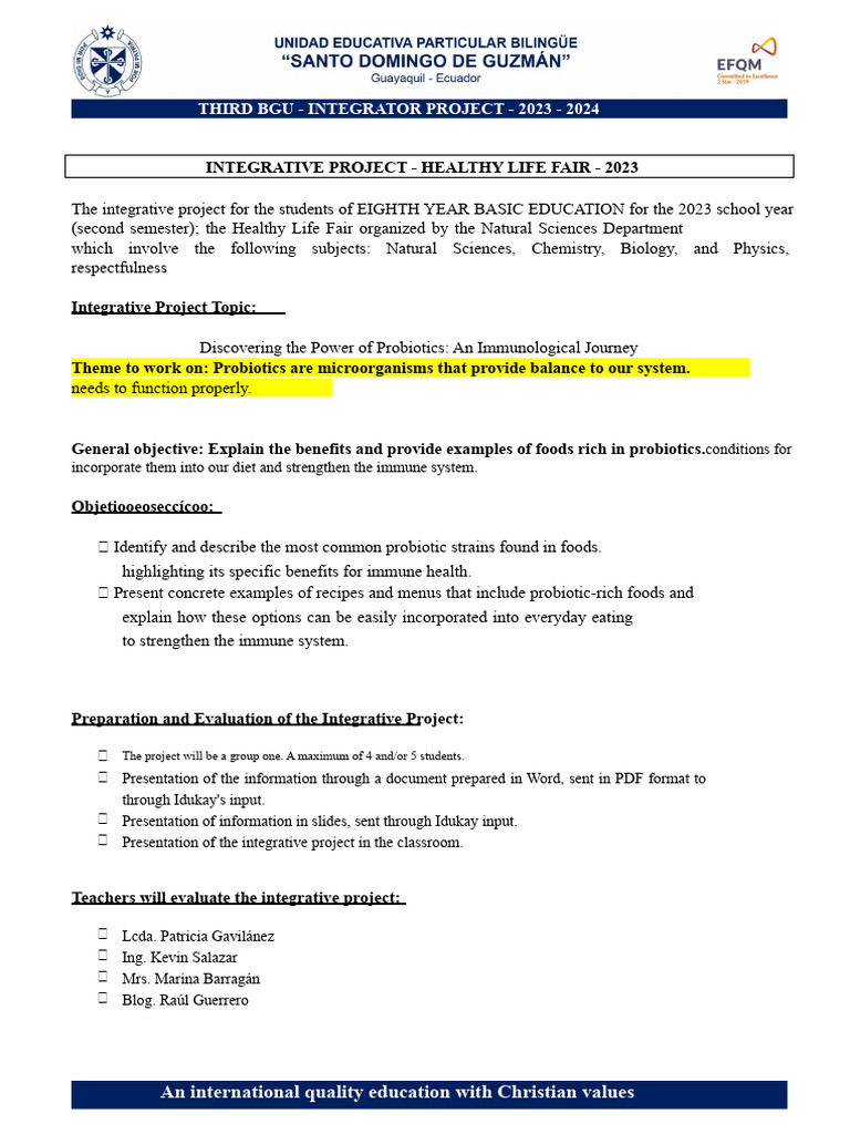 Integrative Project - Healthy Life - EIGHTH_BS_- 2023 (1) (1) (2) | PDF ...