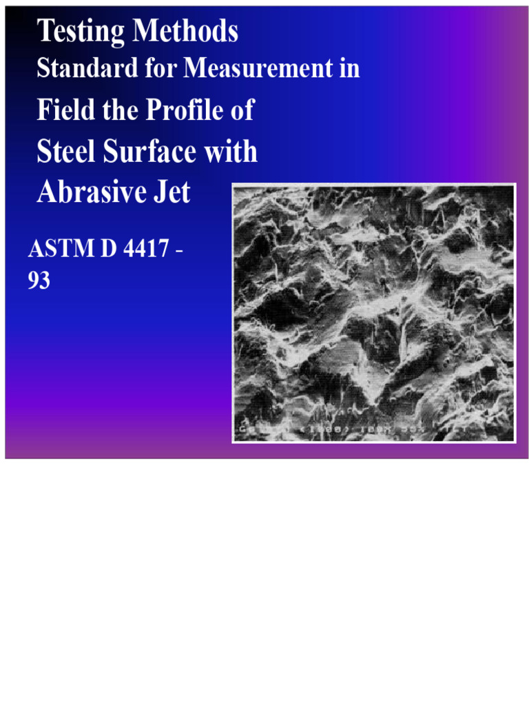 ASTM D4417 Measuring Roughness | PDF | Calibration | Accuracy And Precision