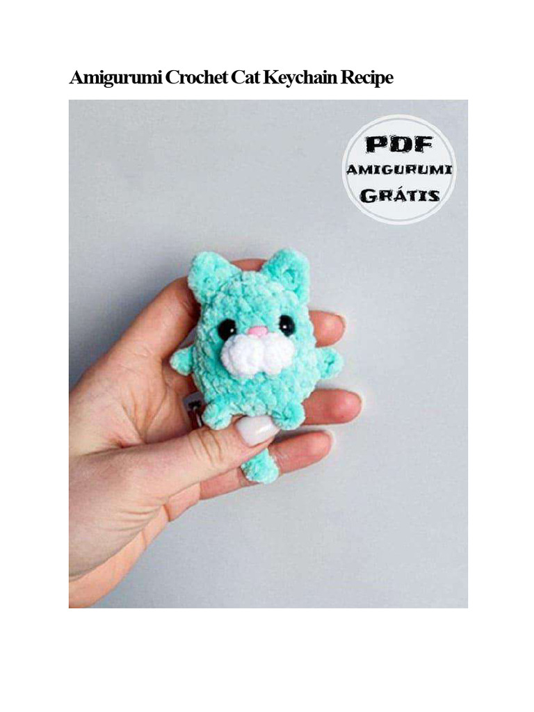 Amigurumi Cat Keychain Crochet Guide | PDF