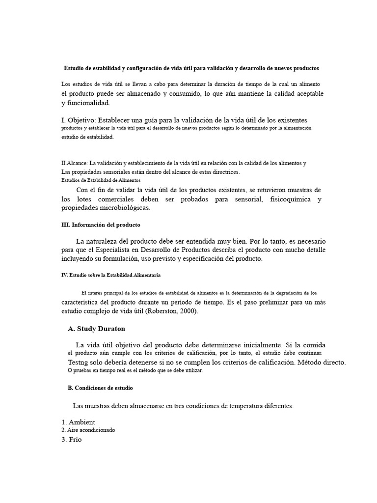Procedimiento de Estudio de Vida Útil para Validación y Nuevos | PDF ...
