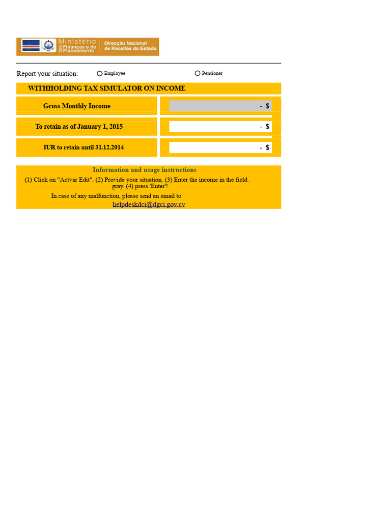Withholding Tax Simulator IRPS | PDF