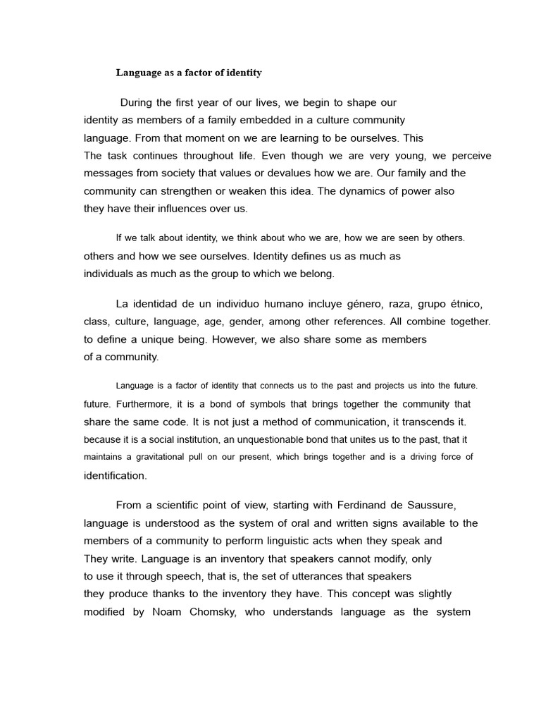 Language As A Factor of Identity | PDF | Jargon | Multilingualism