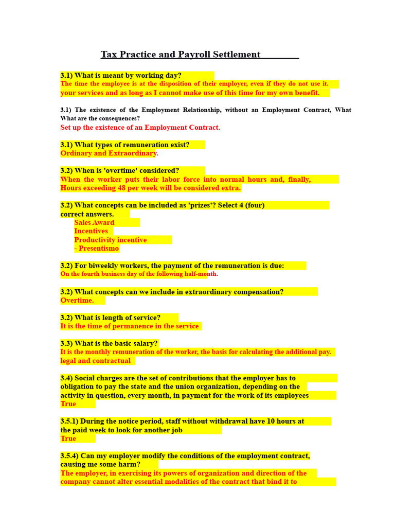 2nd Mid-Term - Practice and Salary Settlement Updated 10-7-10.00 | PDF ...