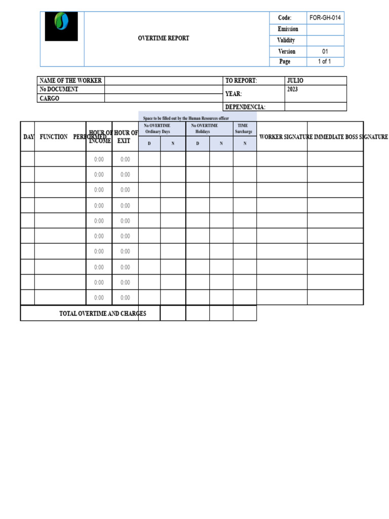 OVERTIME REPORT | PDF