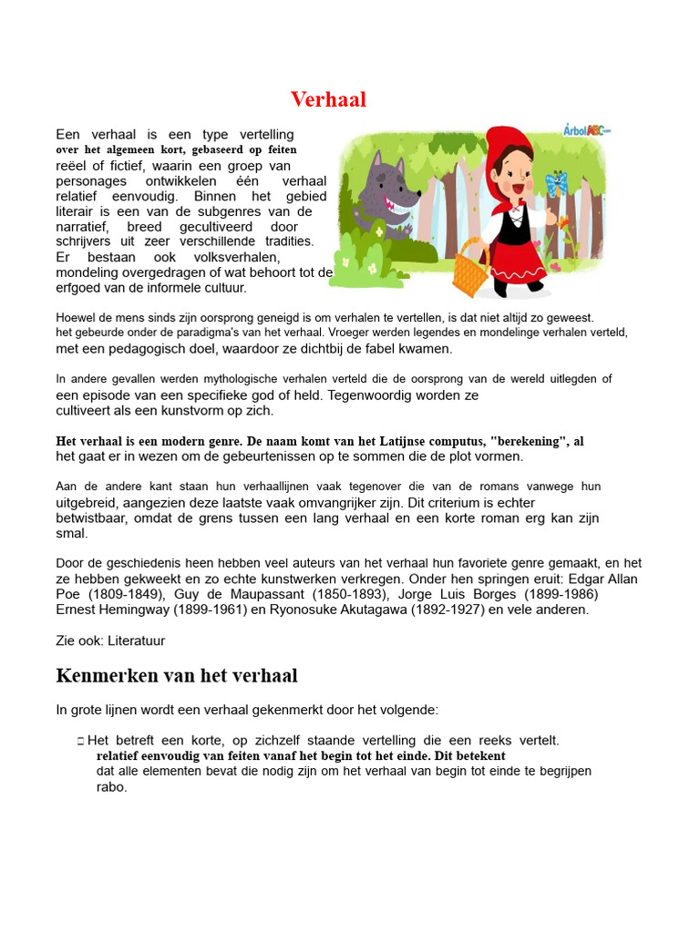Concept Van Verhaal, Legende, Fabel en Gedichten | PDF
