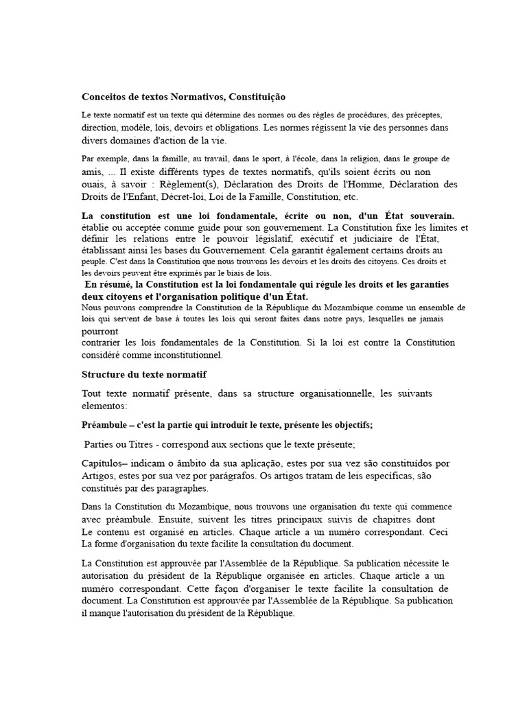 Textes normatifs et Constitution expliqués | PDF | Verbe | Temps ...