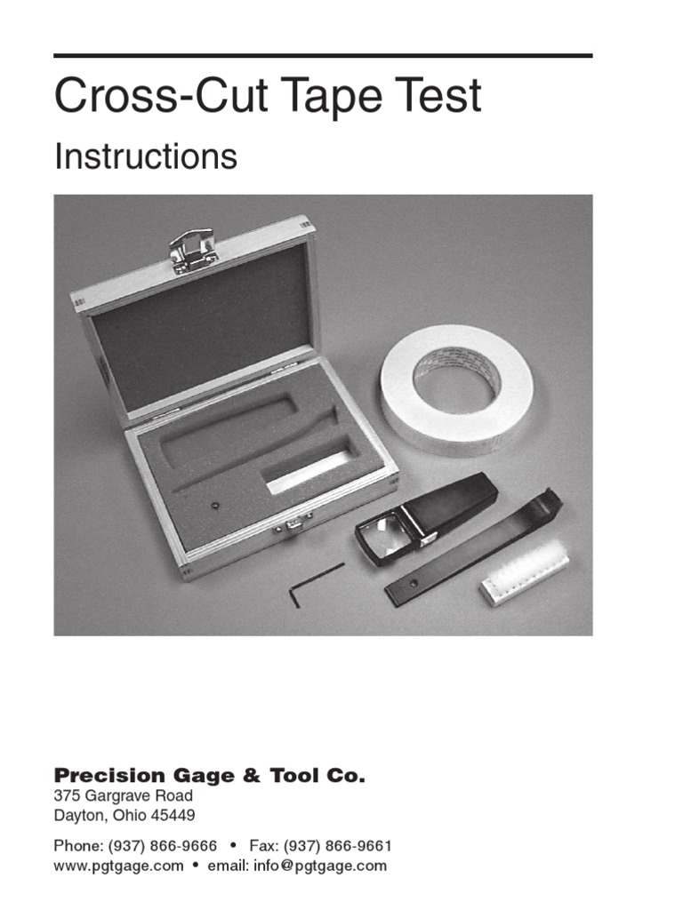 Cross Cut Kit Manual | PDF | Adhesion | Nature