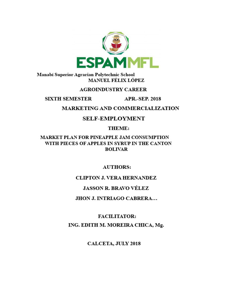 Pineapple Jam Market Plan in Bolívar | PDF | Kitchen Utensil | Demand