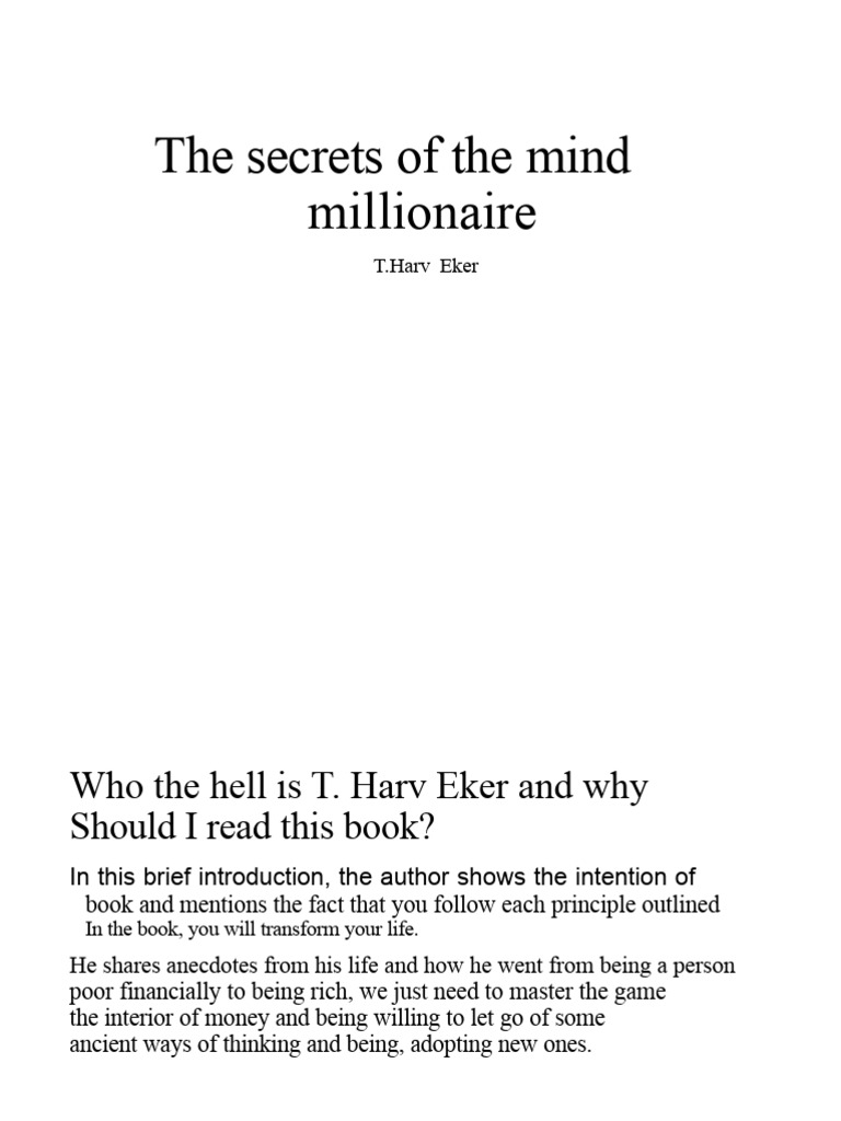 The Secrets of The Millionaire Mind | PDF | Thought | Mind