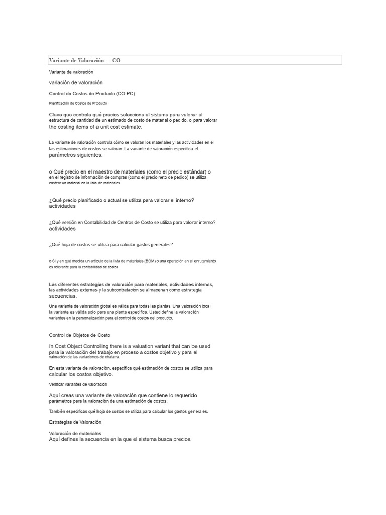 Variante de valoración | PDF | Contabilidad | Informática