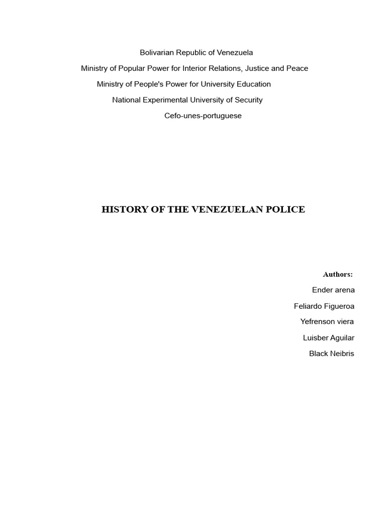 History of The Venezuelan Police | PDF | Venezuela | Petroleum