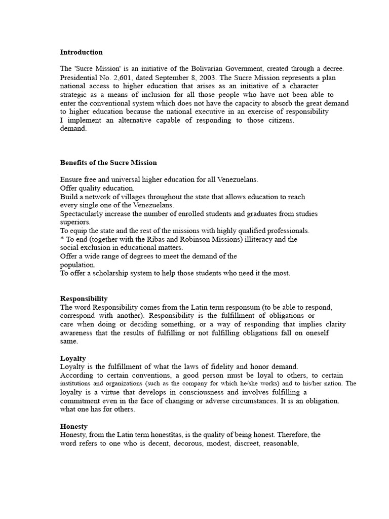 Benefit of La Mision Sucre | PDF | Venezuela