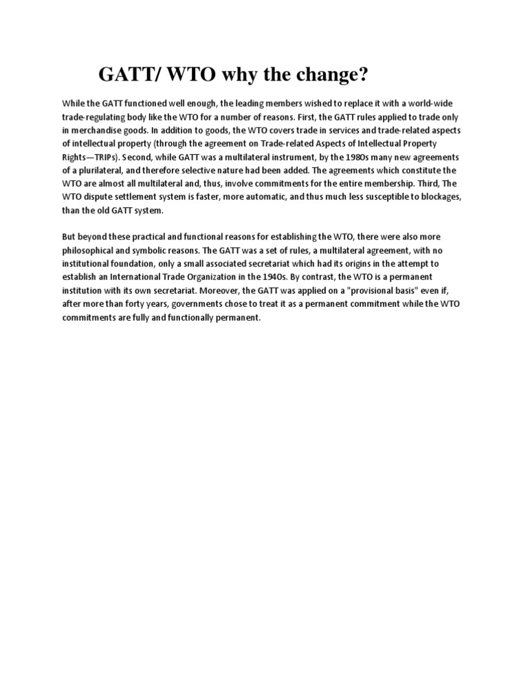 GATT to WTO: Key Differences Explained | PDF