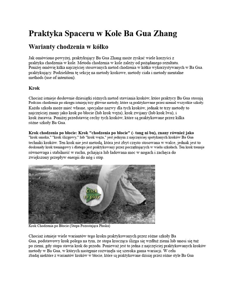 Chodzenie W Kręgu W Ba Gua Zhang | PDF