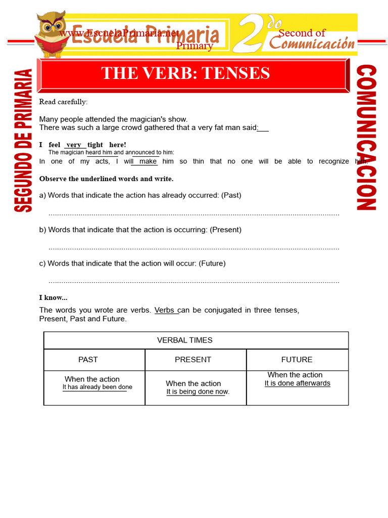 Verb Tenses For Second Grade | PDF | Grammatical Tense | Verb