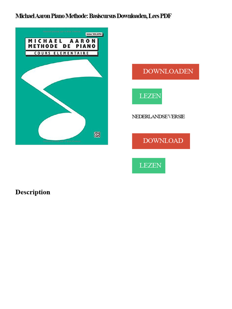 Michael Aaron Piano Methode: Basiscursus Downloaden, Lees PDF | PDF