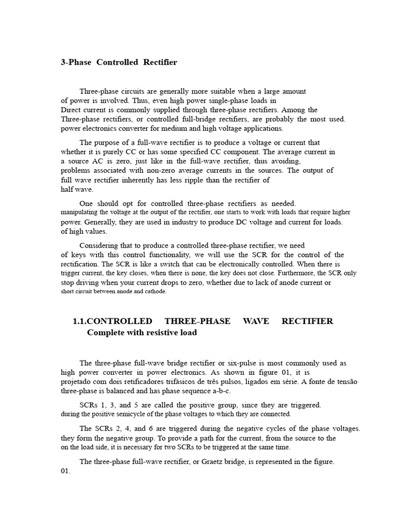 Controlled Three-Phase Rectifier | PDF | Rectifier | Electricity