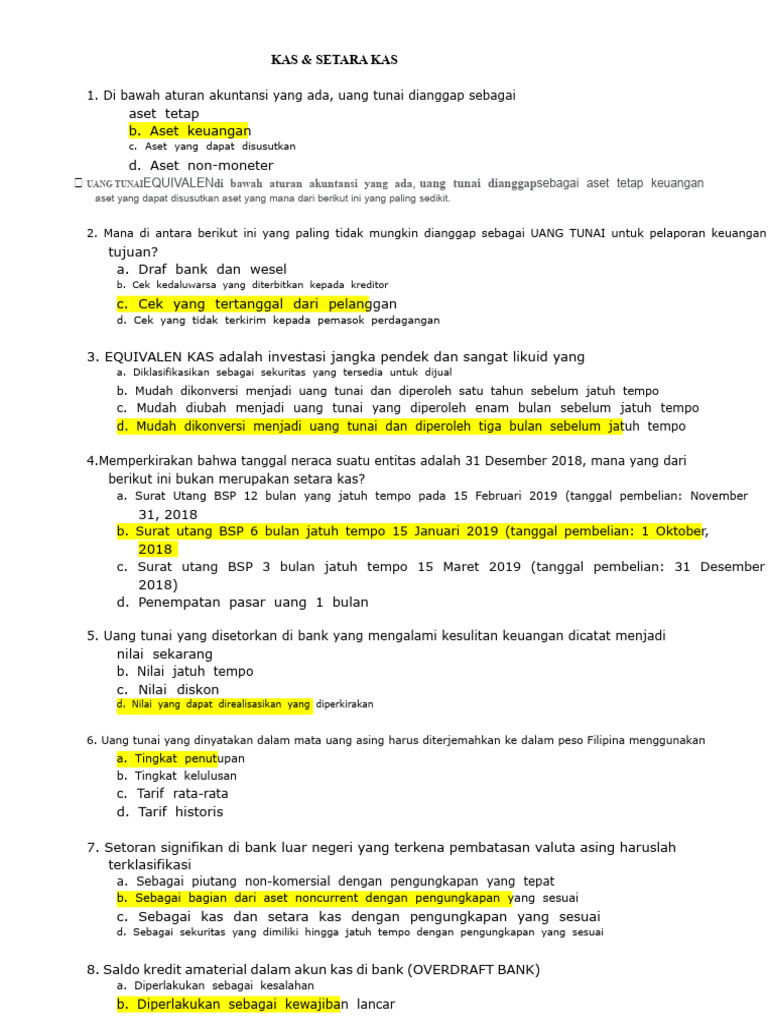 Panduan Lengkap Kas dan Setara Kas | PDF