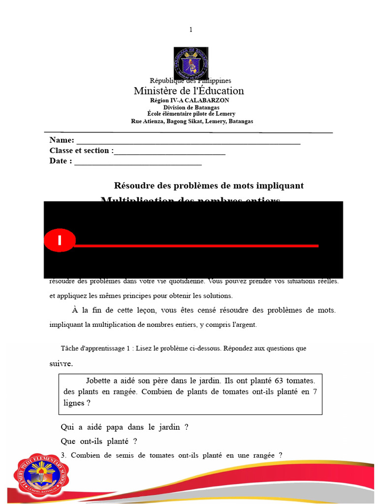 Résolution de problèmes de multiplication | PDF | Mathématiques