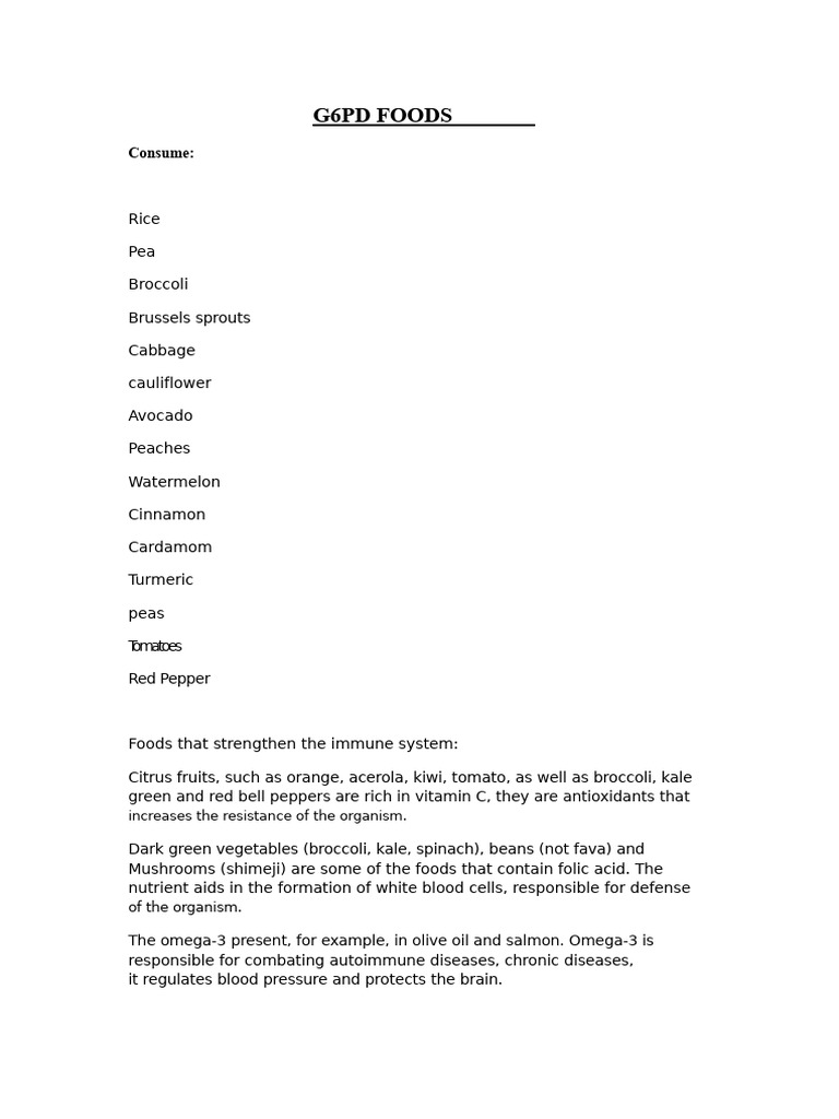 G6PD FOODS | PDF