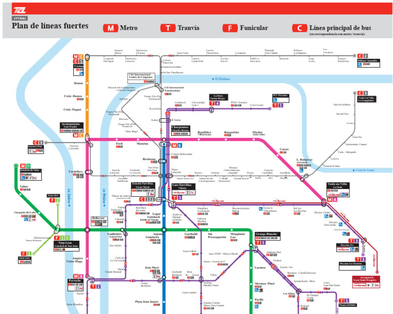 Mapa Del Metro de Lyon Mini | PDF
